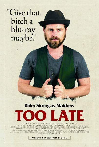 Too Late Character Posters Feature Hard-Boiled Dialogue