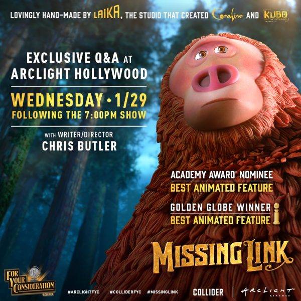 Laika’s Missing Link Joins Collider’s FYC Screening Series at Arclight