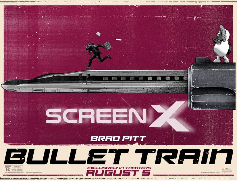 Bullet Train ScreenX Poster Features Brad Pitt Running for His Life