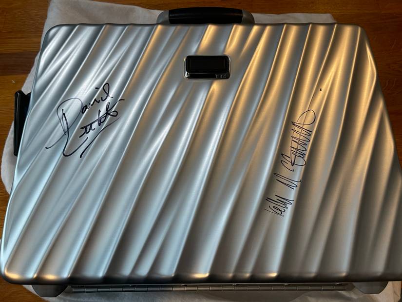 Bullet Train Briefcase Signed by David Leitch & Kelly McCormick Giveaway