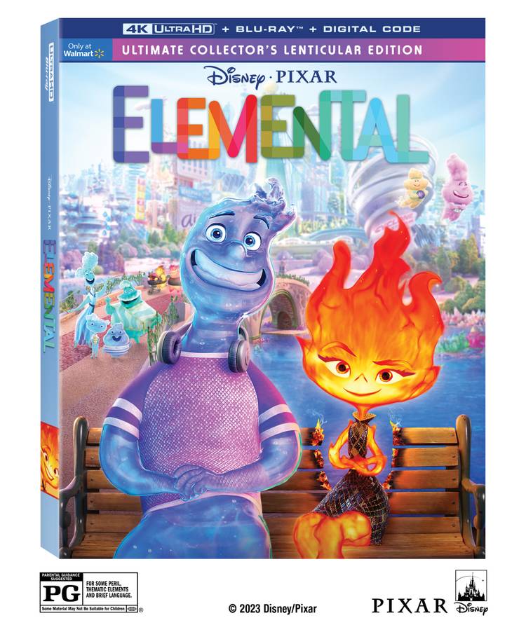 'Elemental': Ember and Wade Get Cozy on Walmart's 4K UHD Blu-ray Box Art