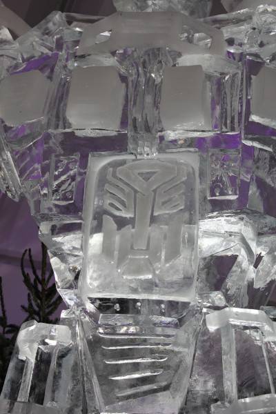 A Giant TRANSFORMERS Ice Sculpture of Optimus Prime